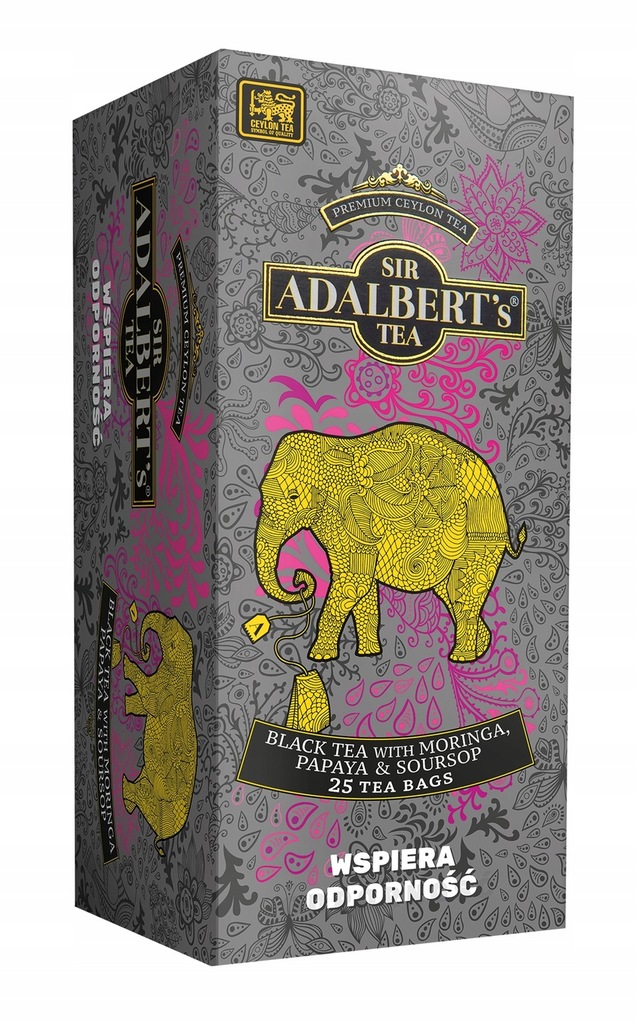 Herbata czarna moringa papaa flaszowiec Sir Adalbert's 50 g ( 25 x 2 g ...