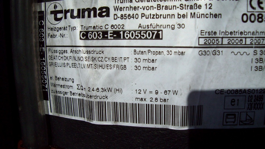 Truma Trumatic C-603 Combi,bojler+ogrzewanie+nawie - 8978203184 ...