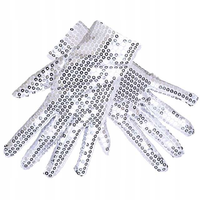 RĘKAWICZKI srebrne GWIAZDA POPU disco CEKINY - 8263887070 - oficjalne ...