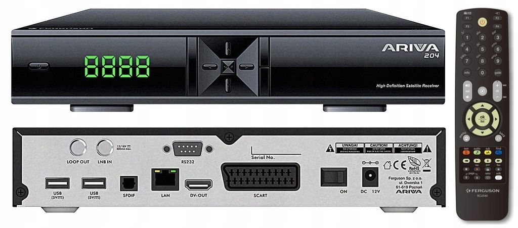 Tuner Dekoder Satelitarny Ferguson Ariva 204 HD - 8610856085 - oficjalne archiwum Allegro