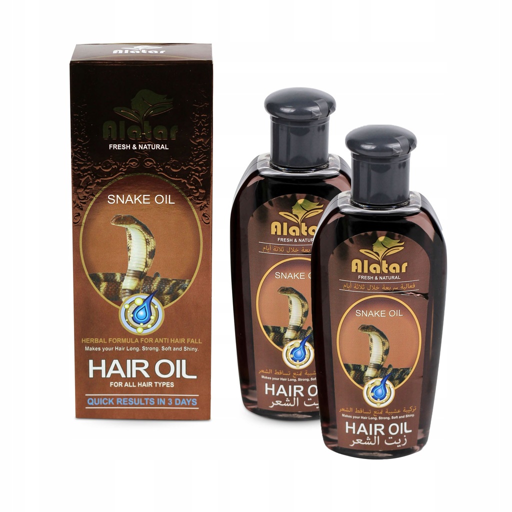 2x OLEJEK DO WŁOSÓW Z WĘŻA SNAKE OIL 200 ml ALATAR - 12551598673 ...