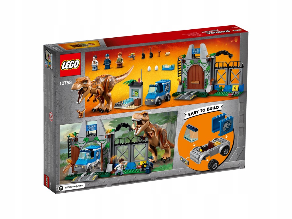 LEGO JUNIORS JURASSIC WORLD 10758 Trex na wolności - 7556824266 ...