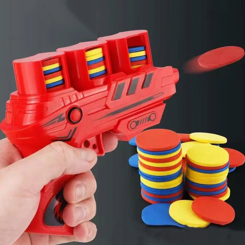 Foam Disc Launcher Disk Shooter Toy Children Flying Saucer Guns Outdoor ...