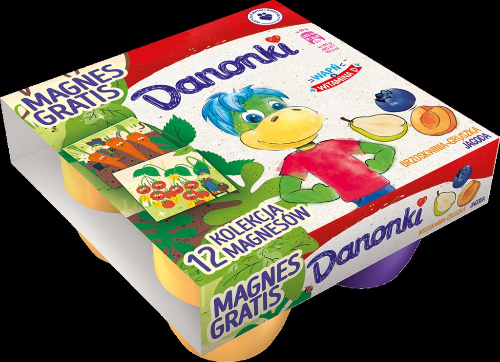 Danone Danonki Serek brzoskwinia-gruszka jagoda - 13309054339 ...