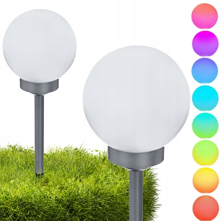 Lampa solarna KULA 10cm RGB ogrodowa LED czujnik - 13892416437 ...