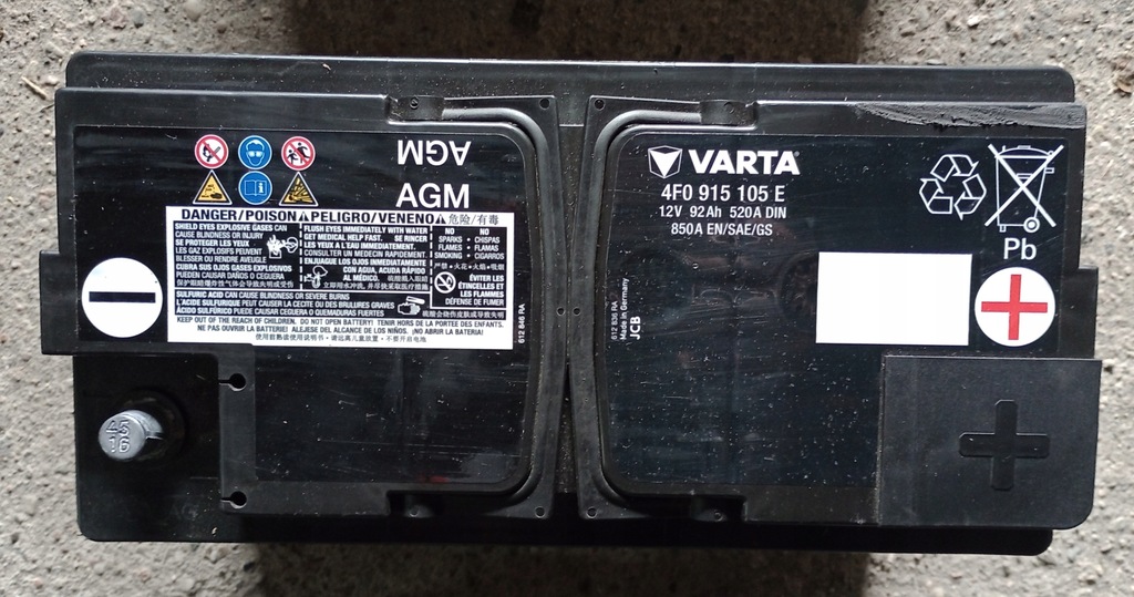 Audi VW Akumulator Varta AGM 92Ah 4F0915105E - 13560663265 - oficjalne ...