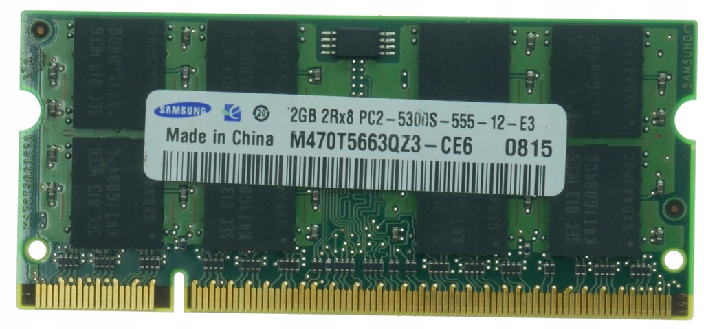 RA022 Pamięć RAM do laptopa 2GB Samsung SO-DIMM DDR2 2GB 60msc GW ...