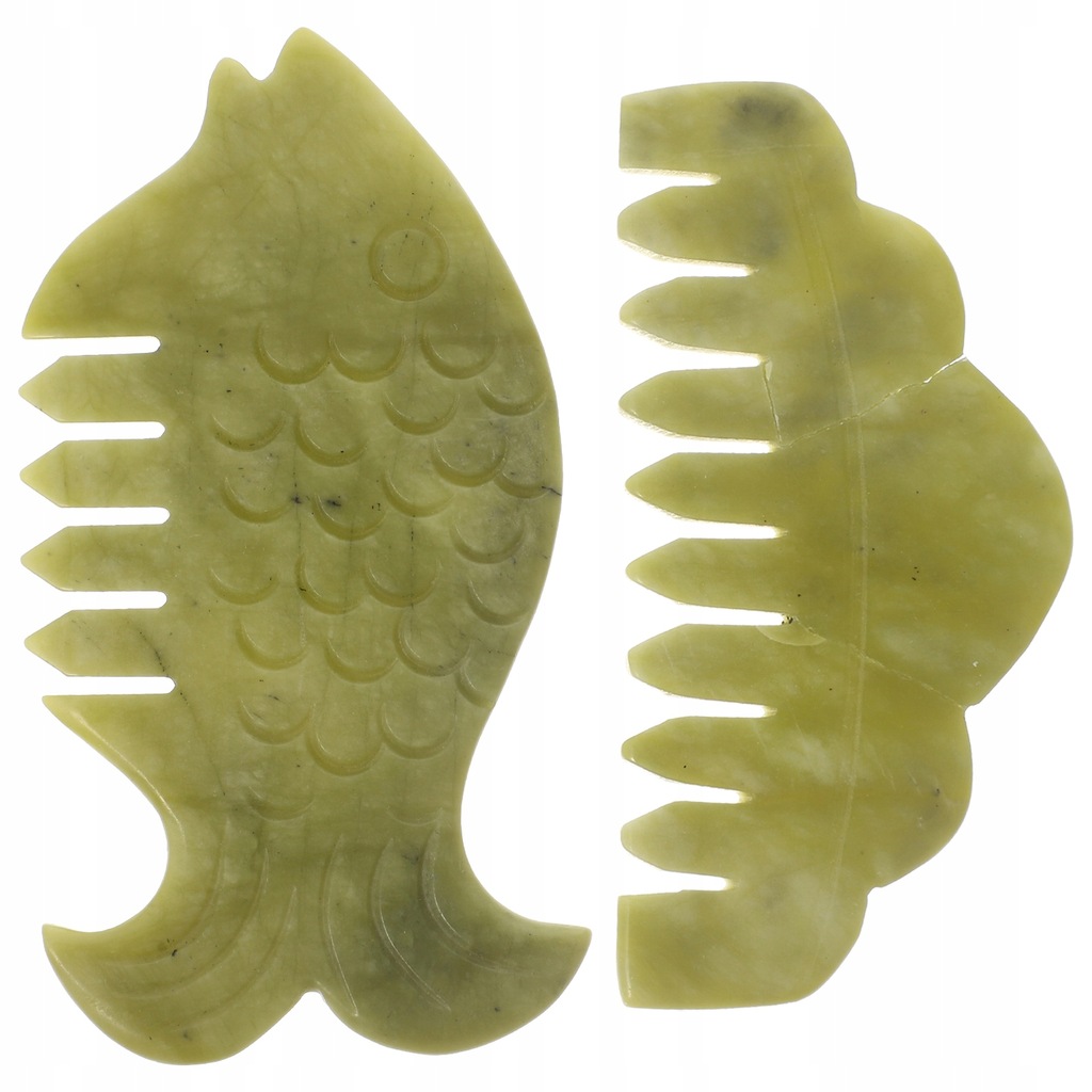 Jade Comb Scalp Massager Face Gua Sha Combs 2 Pcs - 14040880868 ...