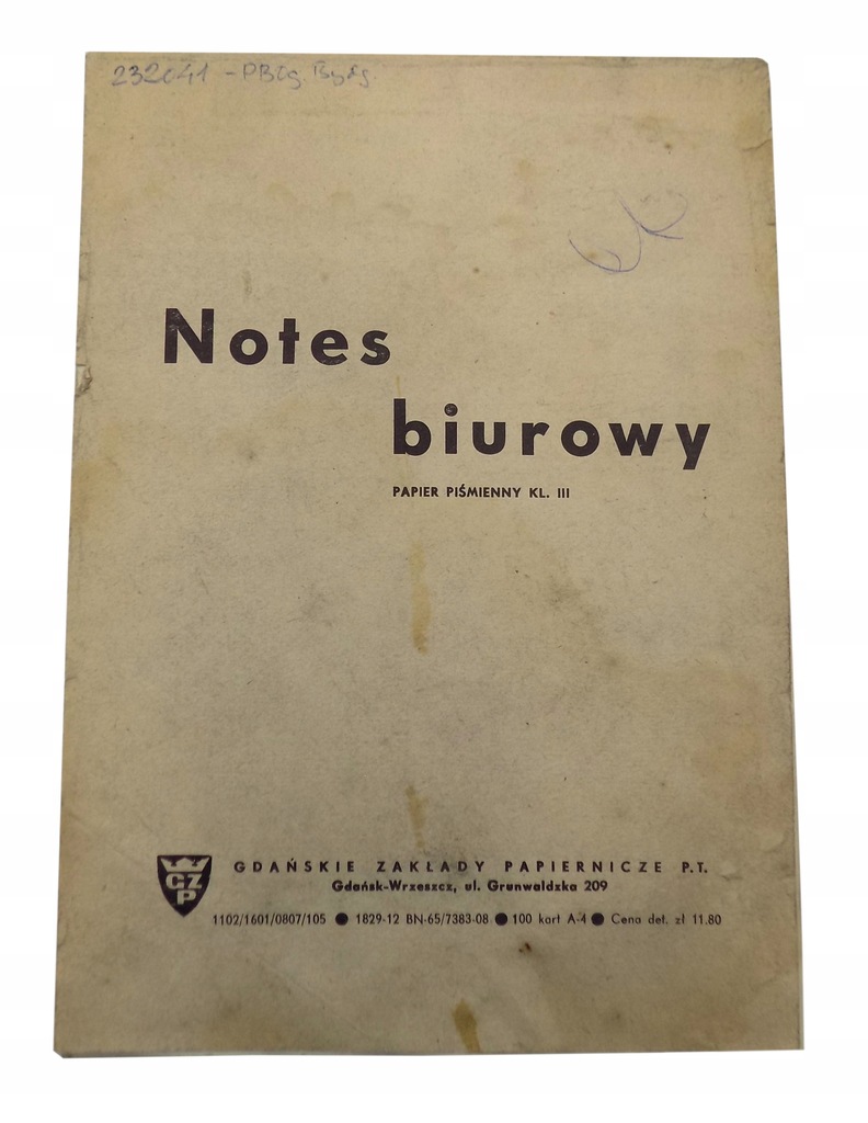 stary notes biurowy Gdańskie Zakłady Papiernicze PRL - 14749809977 ...