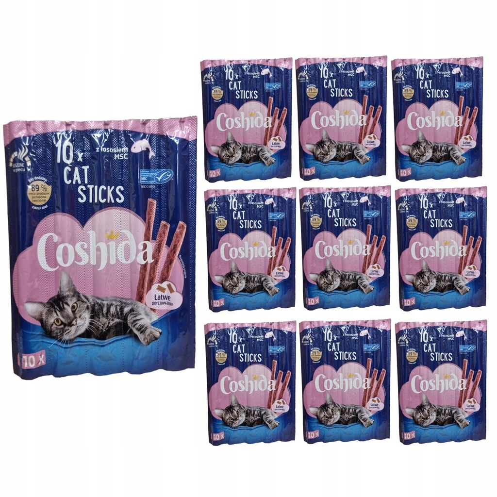 Karma uzupełniająca dla kota Cat Sticks 10x10szt. Coshida Łosoś ...