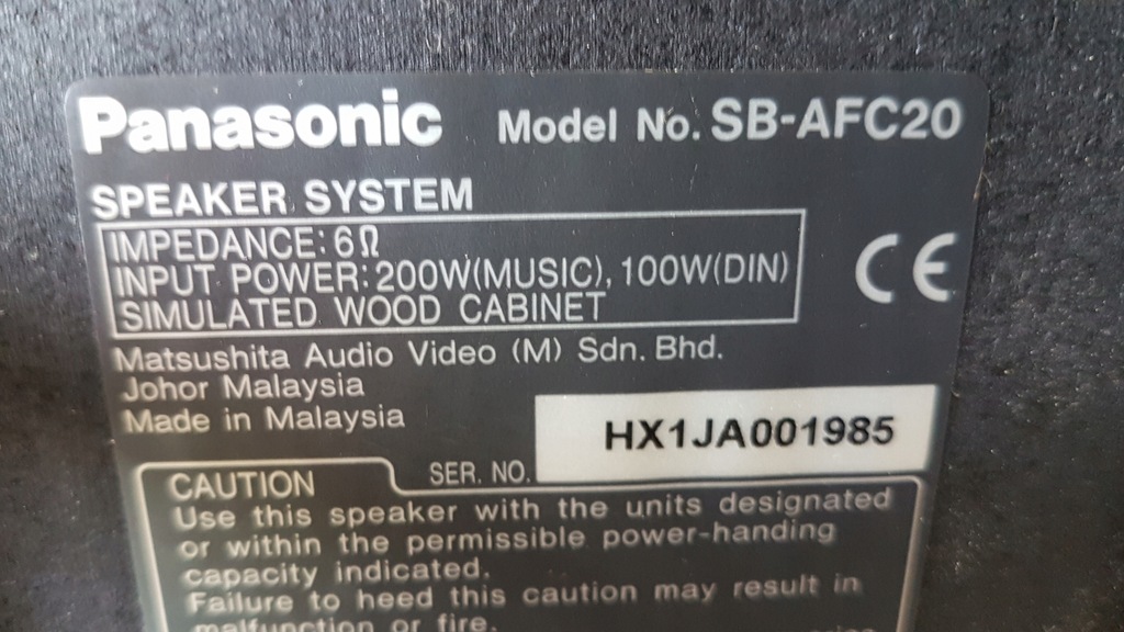 Купить Громкоговоритель Fan-Technics Panasonic SB-AFC20 Магазин Лодзь: отзывы, фото и ...