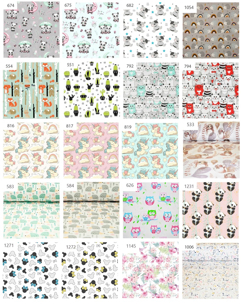 TKANINY MATERIAŁY BAWEŁNA DRUKI DZIECIĘCE 0,5M / A - 7587064472 - oficjalne archiwum Allegro