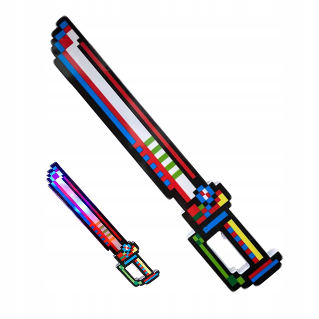 MINECRAFT MIECZ ŚWIETLNY BROŃ DŹWIĘK LED 55 cm - 13614507685 ...
