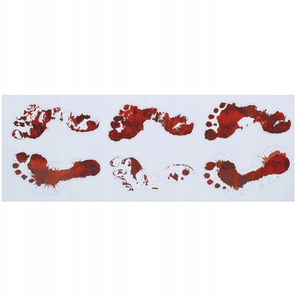 ŚLADY STÓP naklejki KRWAWE dekoracja HALLOWEEN - 14325170490 ...