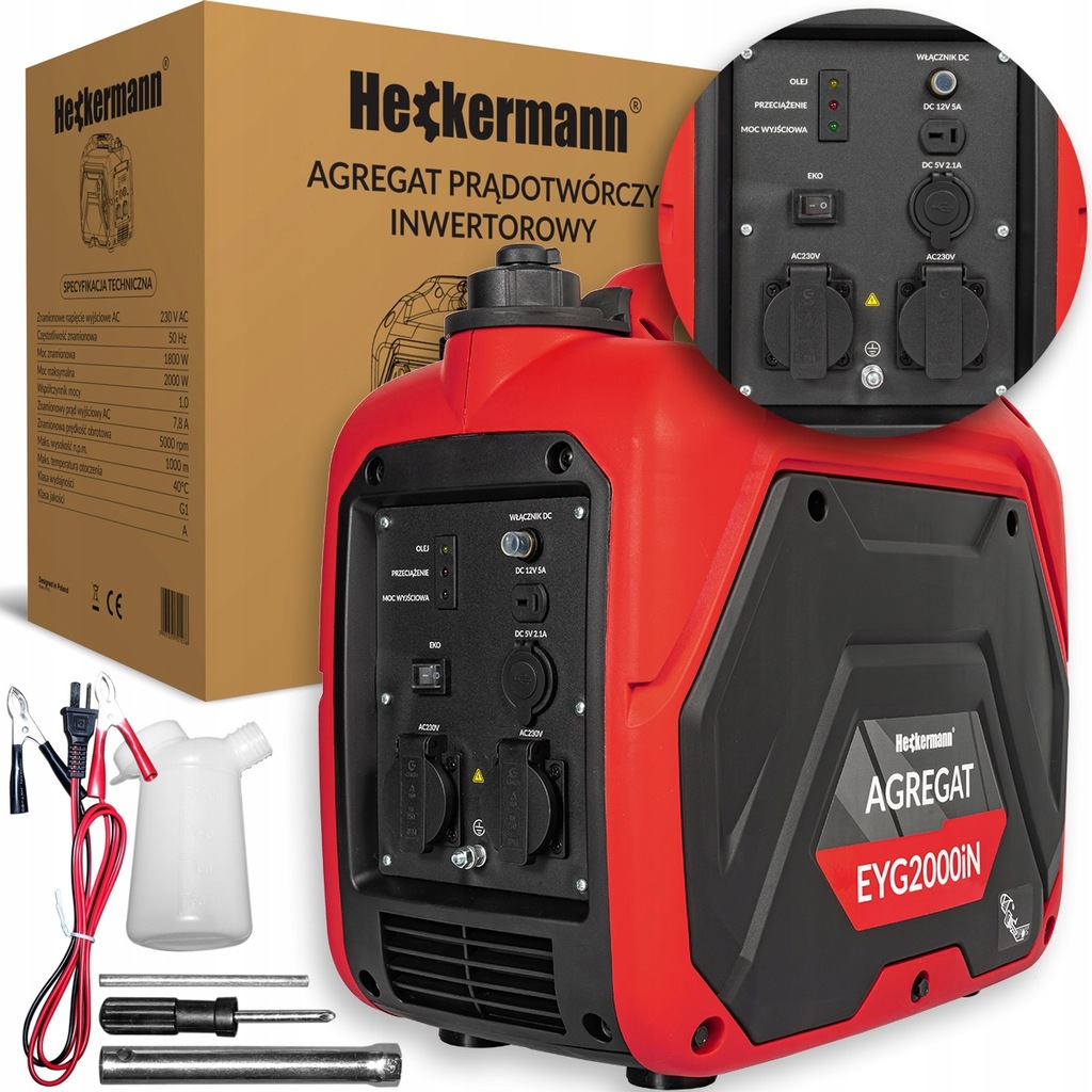 OUTLET AGREGAT PRĄDOTWÓRCZY GENERATOR PRĄDU INWERTOROWY NA BENZYNĘ 2000W - 16260851110 ...