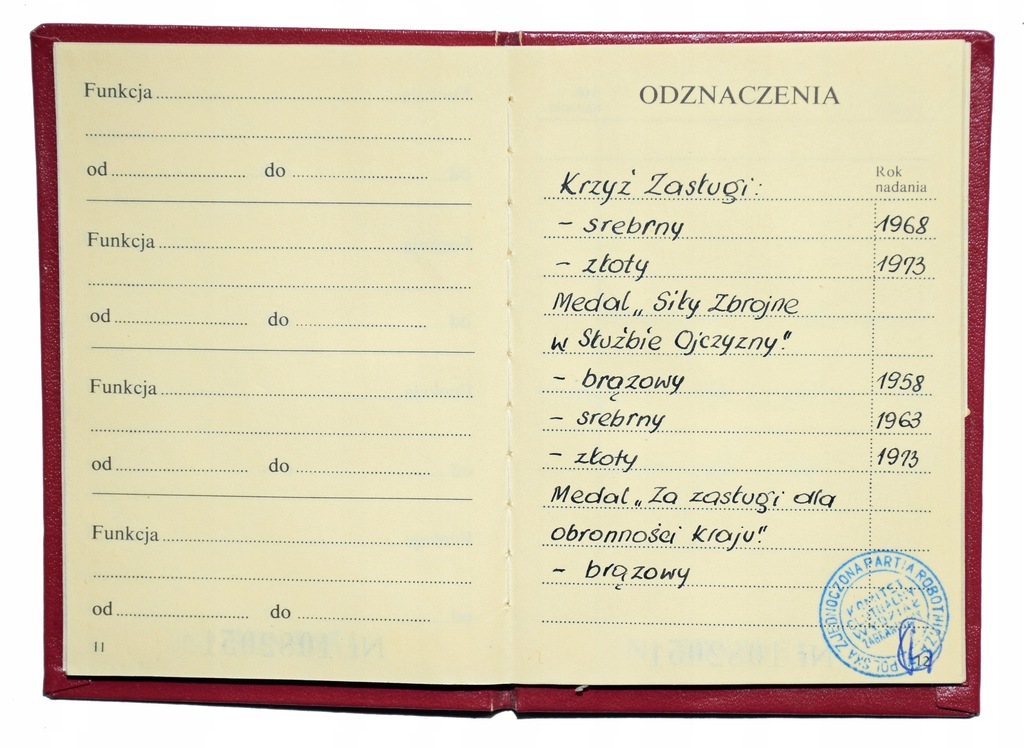 Legitymacja PZPR pułkownik dyplomata attache wojsk - 13590911041 ...