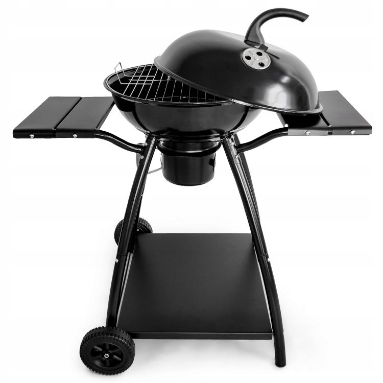 DUŻY grill z POKRYWĄ,POPIELNIKIEM,PÓŁKAMI i KOŁAMI - 9263802414 ...