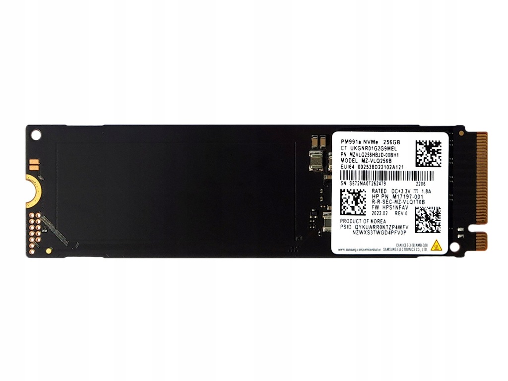 Dysk NVMe M.2 SSD Samsung PM991a 256GB MZ-VLQ256B M2 2280 HP PN M17197-001 - 15744474571 ...