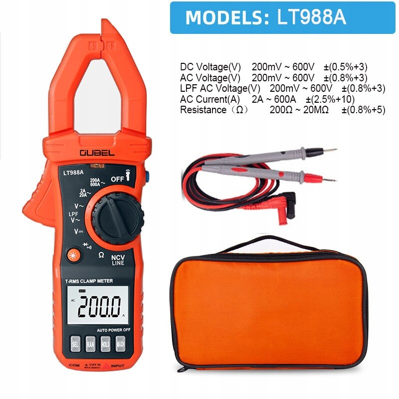 Mini Clamp Meter True RMS Multimetr Cyfrowy DC AC - 13349828457 ...