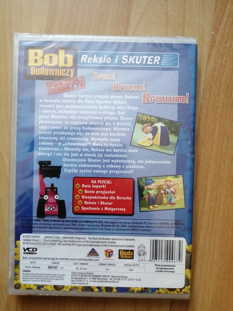 Film Bob Budowniczy. Reksio i skuter VCD - nowa - 12631853013 - oficjalne archiwum Allegro