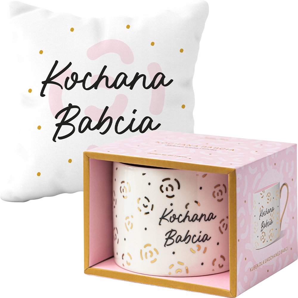 KUBEK I PODUSZKA DLA BABCI NA DZIEŃ BABCI PERSONALIZOWANE KOCHANA BABCIA - 15032358020 ...