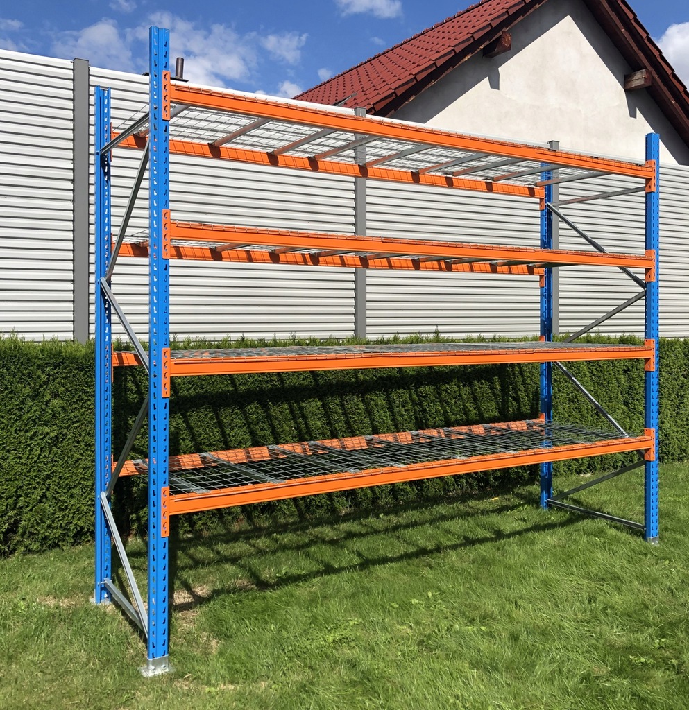 Regały paletowe magazynowe wys.280 cm 800kg poziom - 12644592683 ...