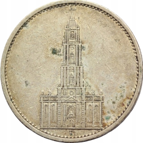 5 REICHSMARK III RZESZA 1934 A KOŚCIÓŁ SWASTYKA ORYG - 17119881468 ...