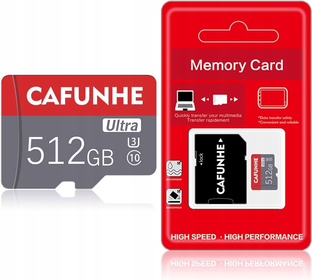 Karta Micro SD 512 GB Karta pamięci Micro SDXC dla TV-Wyze GoPro /P3 ...