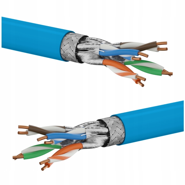 Kabel sieciowy S/FTP kat.8.1 2000MHz 40Gb LSOH POE - 12597478294 ...