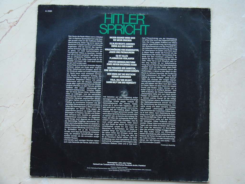 Hitler Spricht - Adolf Hitler - 8895288951 - oficjalne archiwum Allegro Hitler Spricht - Adolf Hitler - 8895288951 - oficjalne archiwum Allegro
