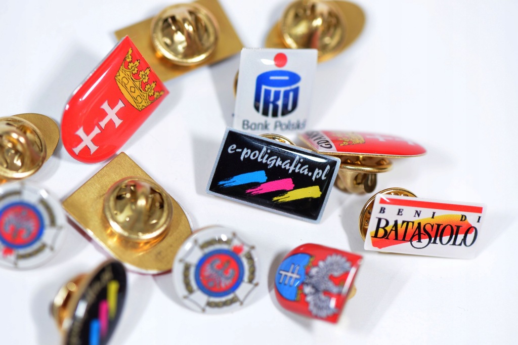PINSY REKLAMOWE, ZNACZKI 20 SZTUK RÓŻNE KSZTAŁTY ! - 7554769318 ...