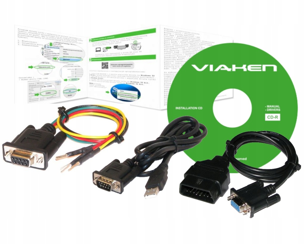 InterfejsVAG KKL USB + Kabel OBD2 + Piny Polski - 8840379049 ...