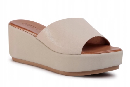 INUOVO DAMSKIE KLAPKI BEŻOWE SKÓRZANE 38 1STB - 13792952291 - oficjalne archiwum Allegro