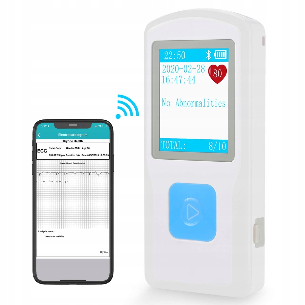 1byone kardiograf Bluetooth monitor EKG OUTLET - 13440495783 ...