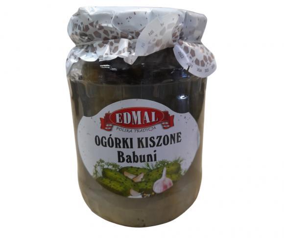 Ogórki kiszone babuni 0,75 L prosty słoik Edmal - 12084859162 ...