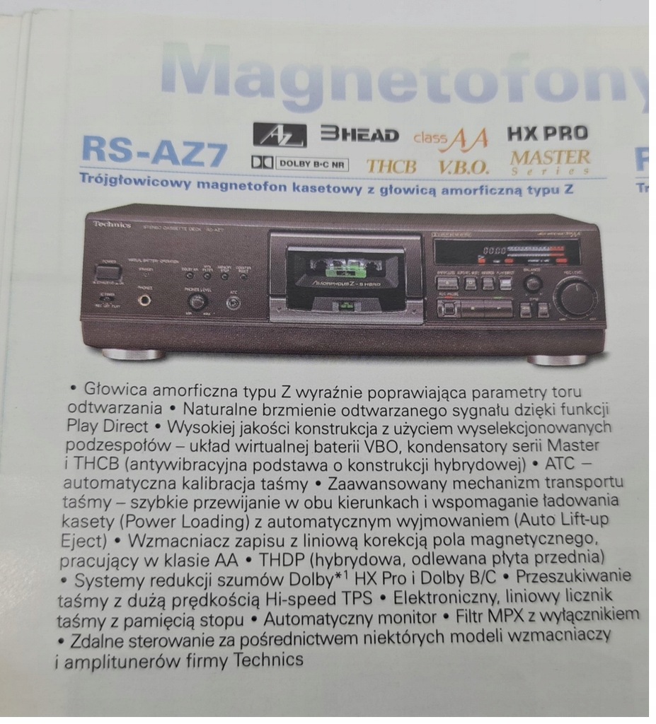 TECHNICS RS-AZ7 MAGNETOFON KASETOWY DECK PIĘKNY!!! - 13350319454 - oficjalne archiwum Allegro