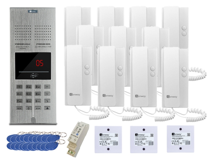 DOMOFON 10 RODZIN WIELORODZINNY CZYTNIK RFID KOD - 10171760144 - oficjalne archiwum Allegro