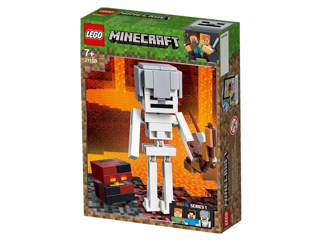 LEGO MINECRAFT BigFig Szkielet z kostką magmy - 10745077341 - oficjalne ...
