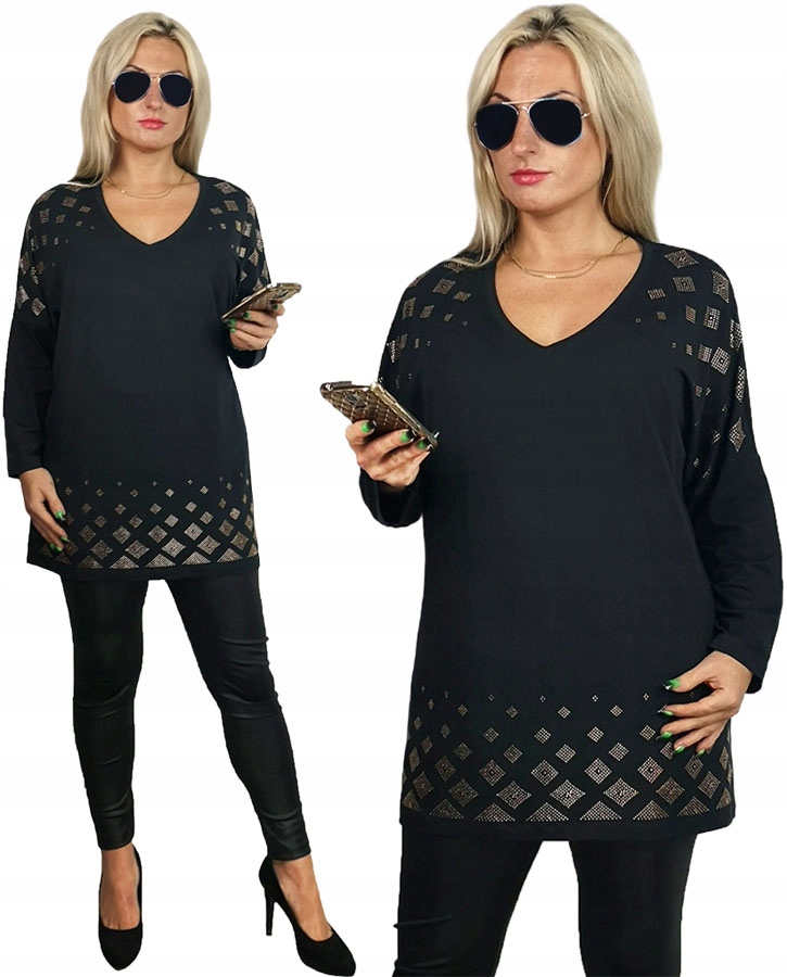 ŚLICZNA DŁUZSZA BLUZKA TUNIKA UNI 48 50 52 - 12655201776 - oficjalne archiwum Allegro