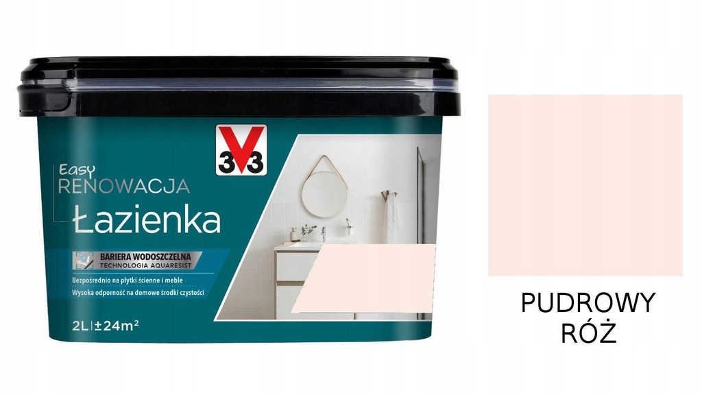 V33 EASY RENOWACJA ŁAZIENKA I PŁYTKI pudrowy róż - 10772567743 ...