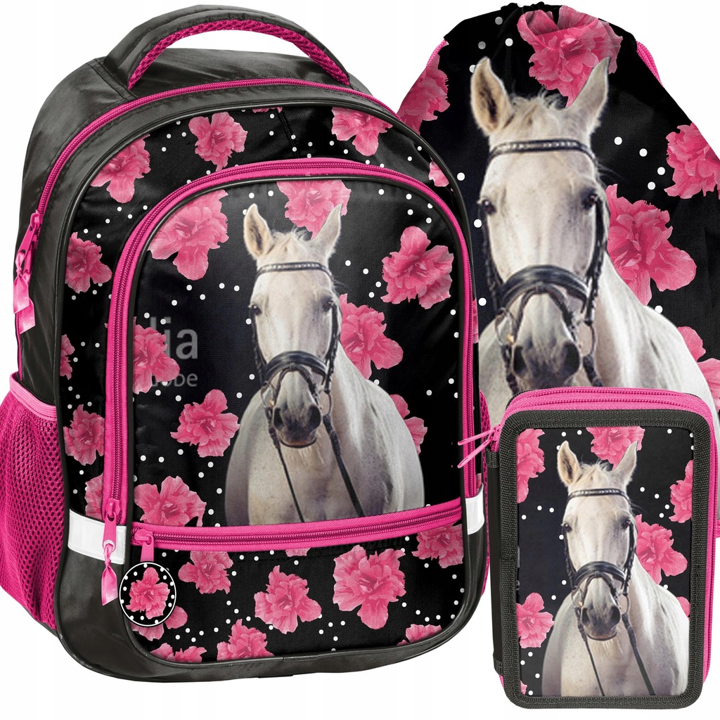 PLECAK SZKOLNY W KONIE KOŃ KONIK DLA DZIEWCZYNKI - 10114292655 - oficjalne archiwum Allegro