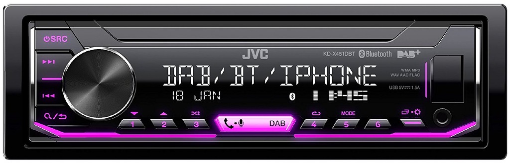 RADIO SAMOCHODOWE JVC KD-X451DBT DAB BLUETOOTH MP3 - 7362602178 - oficjalne archiwum Allegro