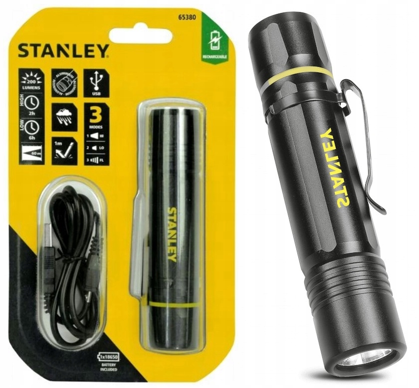 Latarka akumulatorowa LED Stanley USB aluminiowa - 14298823317 ...