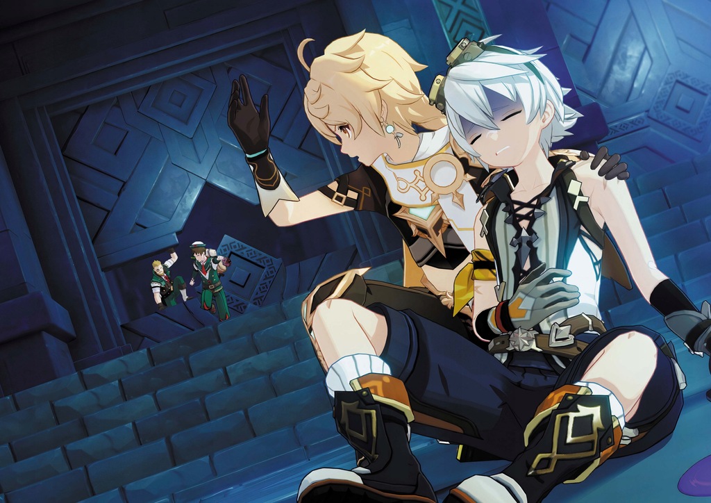 Plakat A3 Genshin Impact Aether i Bennet PROMOCJA - 11540174376 ...