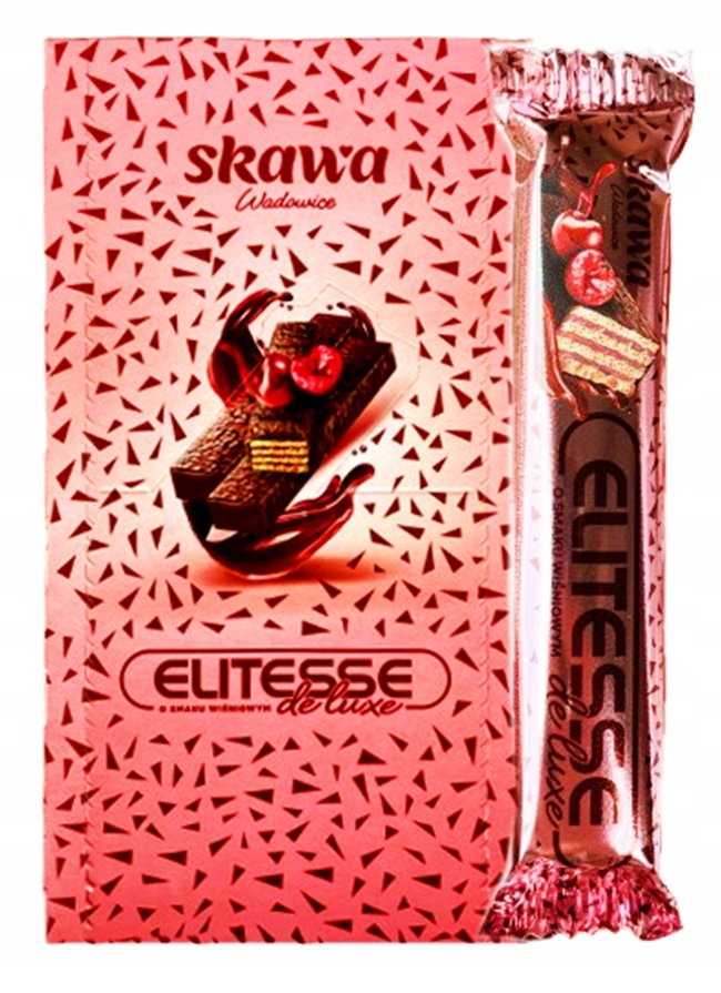 Wafelek w Czekoladzie Elitesse WIŚNIOWE Wafel Cherry PRL Skawa 40 x 20g ...
