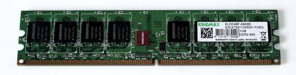 Pamięć Kingmax 1GB DDR2-800 CL5 KLDD48F-A8KB5 - 12398062244 - oficjalne archiwum Allegro