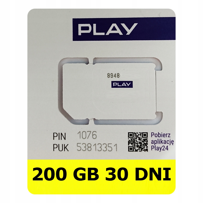 Starter Play Internet Mobilny na kartę 200 GB na 30 dni Karta SIM 4G LTE - 15330850013 ...