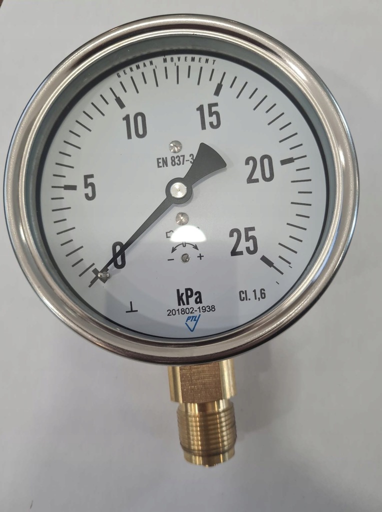 Manometr 0-25 kPa tarcza 100mm gwint M20X1,5 - 12131800167 - oficjalne archiwum Allegro