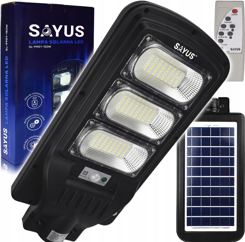 LAMPA SOLARNA ZEWNĘTRZNA ULICZNA MOCNA LED + PILOT - 14330954518 - oficjalne archiwum Allegro