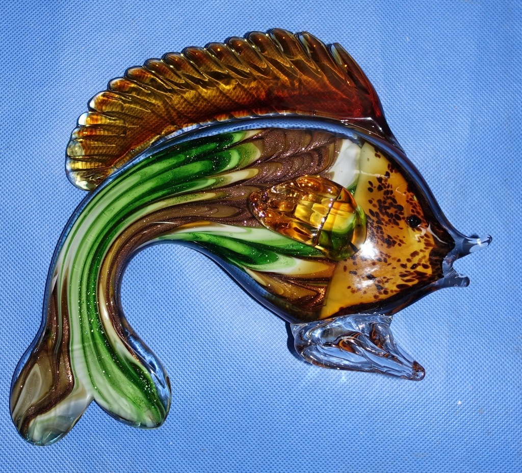 Ryba FIGURA szkło RYBKA fish MURANO art deco kl - 11682374256 ...